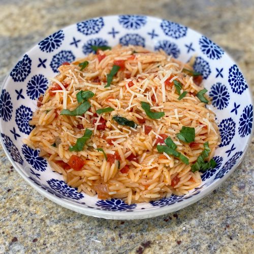 Tomato Basil Parmesan Orzo - Julia Pacheco