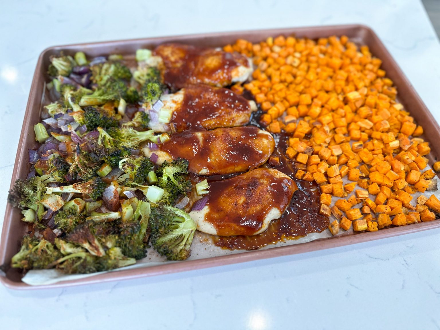 Sheet Pan BBQ Chicken and Vegetables - Julia Pacheco