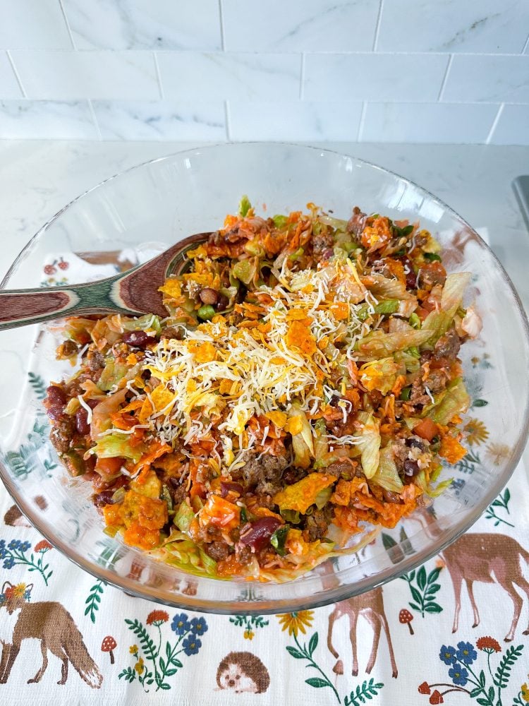 Taco Salad with Catalina Dressing and Doritos - Julia Pacheco