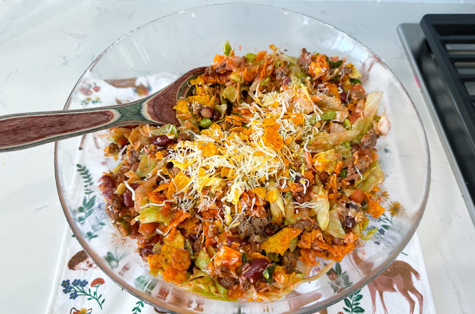 Taco Salad with Catalina Dressing and Doritos - Julia Pacheco