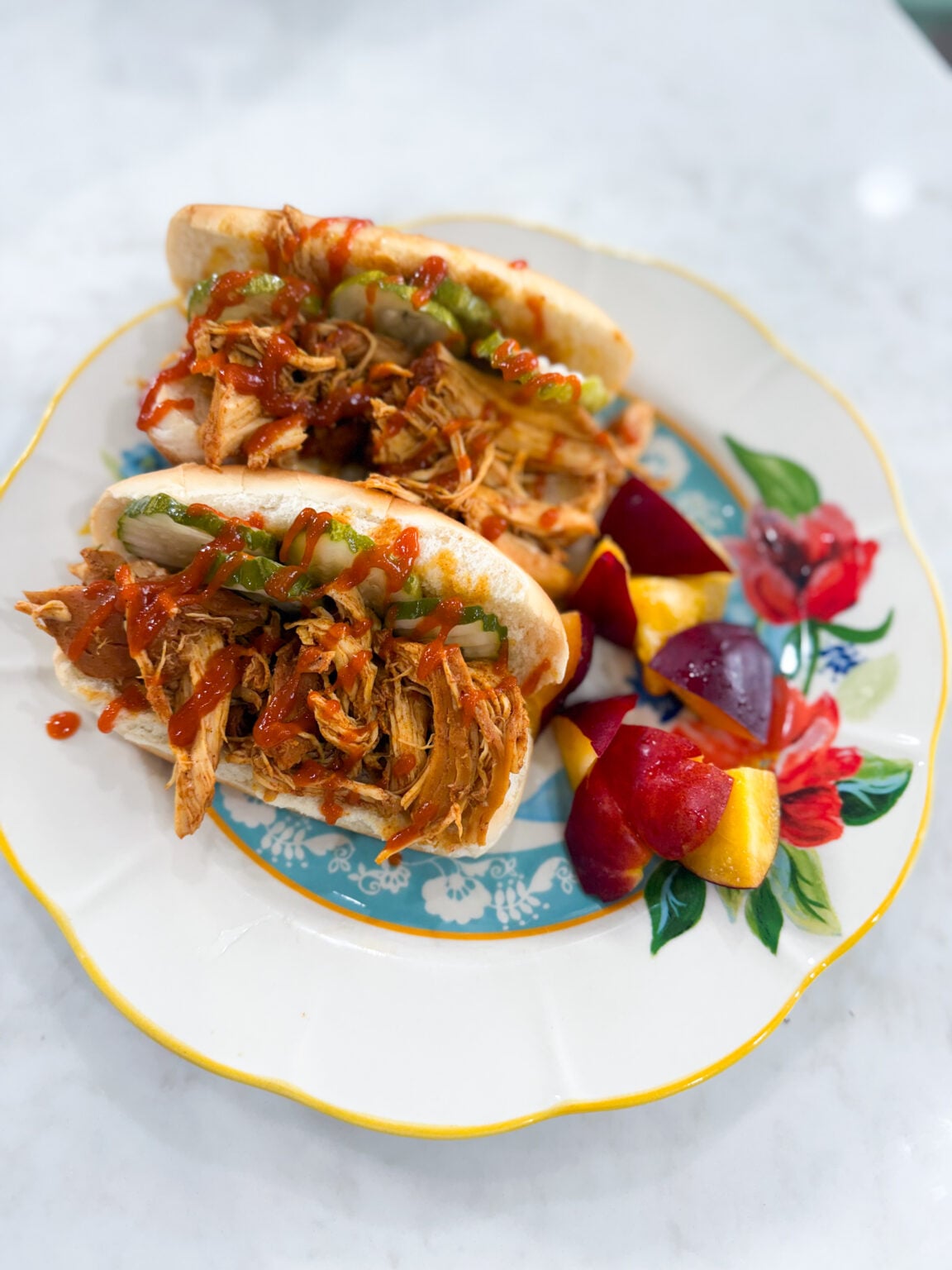 Slow Cooker Hot Honey Chicken Sandwiches - Julia Pacheco